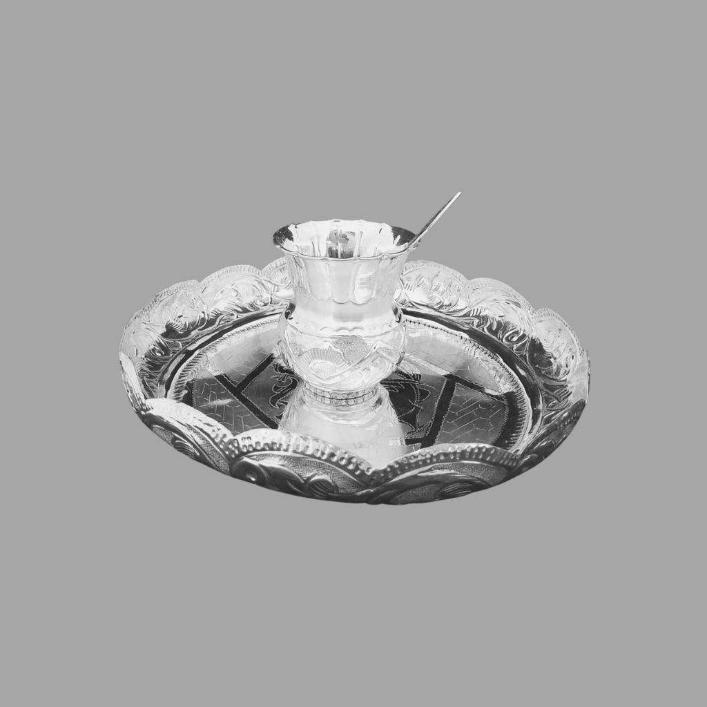 Sandhya vandhan silver panchapatra set - jewelnidhi.com