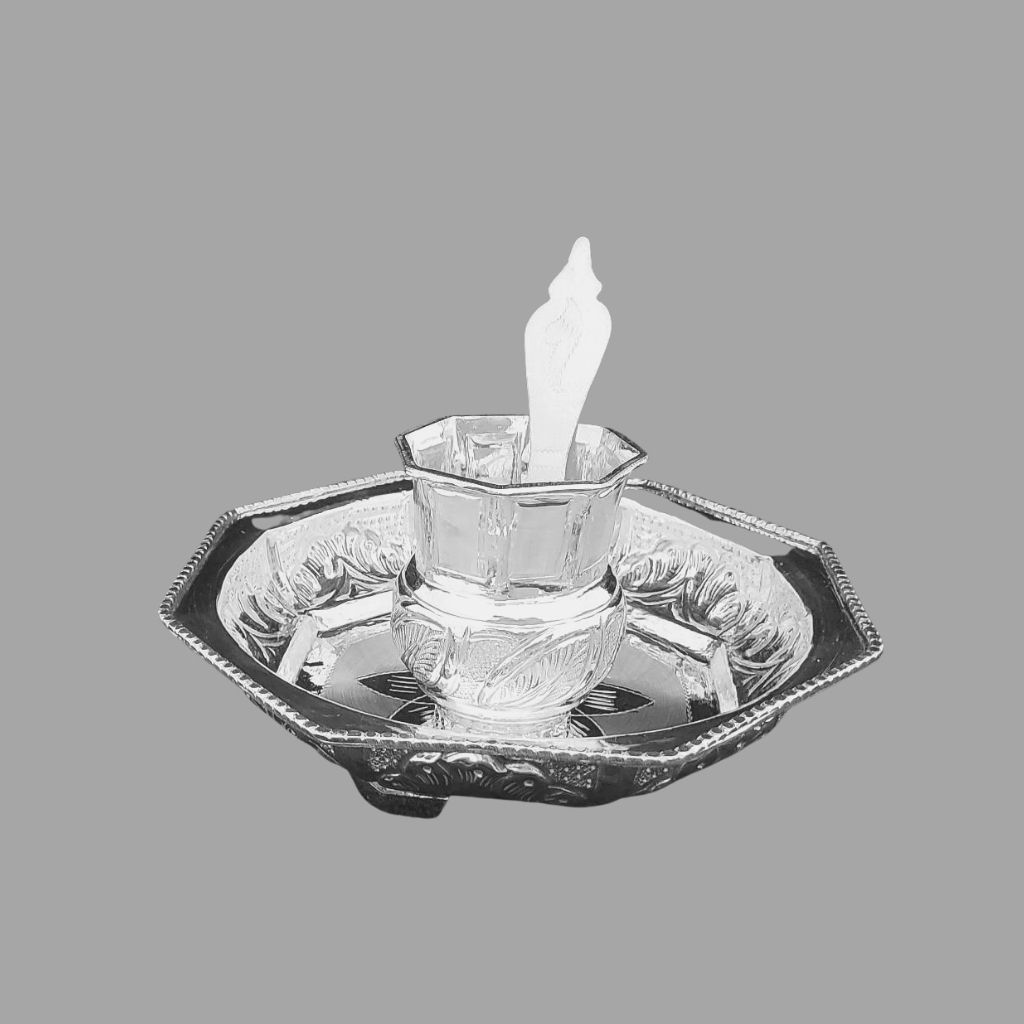 Nagas sandhya vandhan silver panchapatra set - jewelnidhi.com