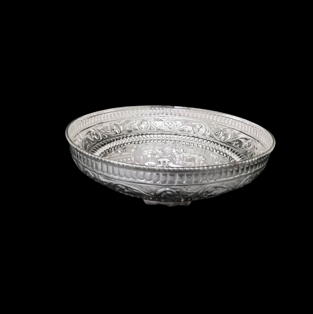 Traditional silver thambulam plate - jewelnidhi.com